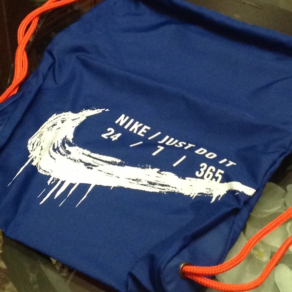 Nike | Bags | Nwt New Nike Blue Logo Drawstring Gym Sack Bag | Poshmark